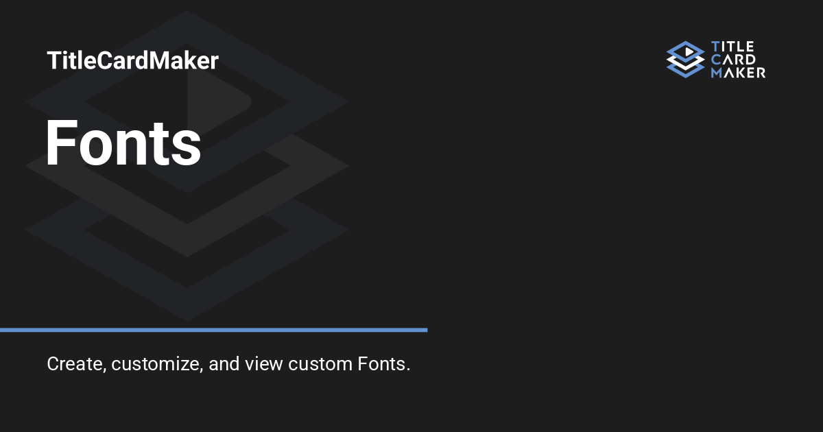 Fonts - TitleCardMaker